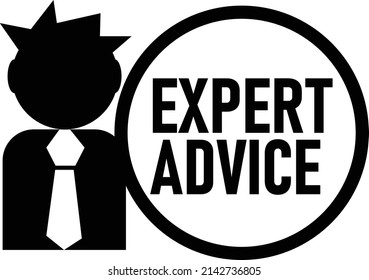 Expert Advice Icon On White Background Stock Vector (Royalty Free ...