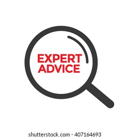 Expert Advice Vector Concept Magnifying Glass Stock Vector (Royalty ...