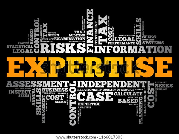 Expertise Word Cloud Collage Business Concept Stock Vector (Royalty ...
