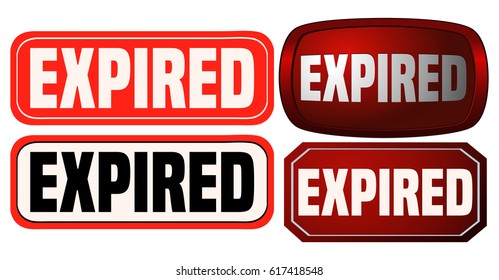 Expired Sticker Set Vector Illustration Stock Vector (Royalty Free ...