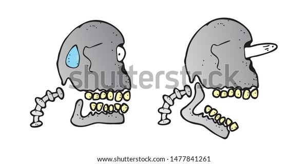 Explainer Character Design Theme Shocked Skull Stock Vector (Royalty ...