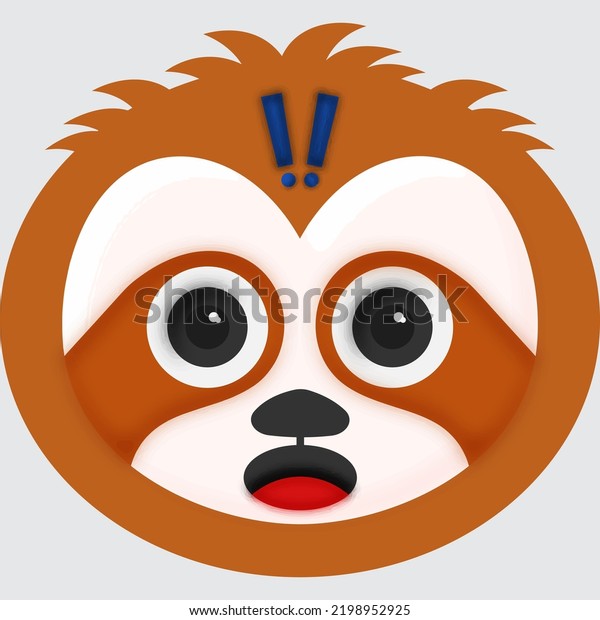 Explanation Sloth Animal Circle Cartoon Emoji Stock Vector (Royalty ...