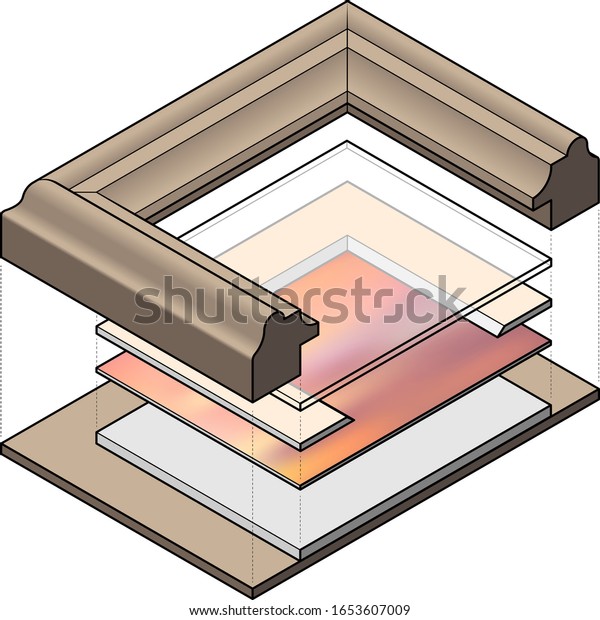 Exploded Diagram Showing Components Picture Frame Stock Vector (Royalty ...