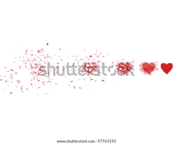 Exploding Heart Stock Vector (Royalty Free) 97763192 | Shutterstock