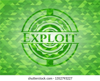 Exploit Green Emblem Mosaic Ecological Style Stock Vector (Royalty Free ...