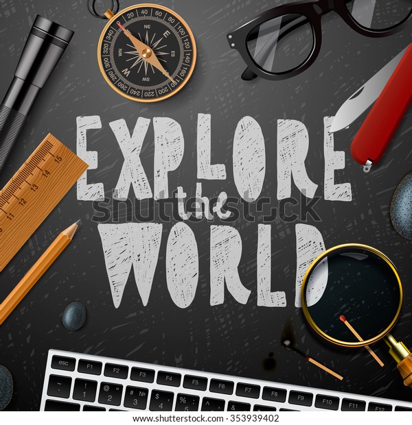 Explore Wold Travel Tourism Background Vector Stock Vector (Royalty ...