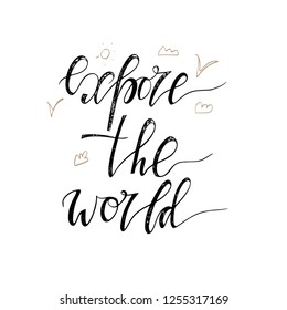 Explore World Lettering Inspiring Typography Poster Stock Vector ...
