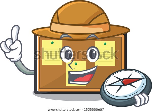 Explorer Bulletin Board Isolated Mascot Stock Vector (Royalty Free ...