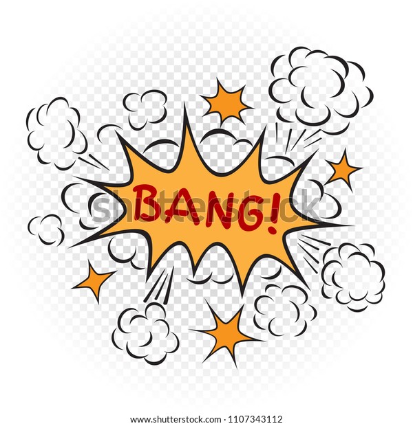 Explosion Bang Cartoon Illustration On Transparent Stock Vector ...