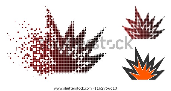 Explosion Boom Icon Sparkle Pixelated Halftone Stock Vector (Royalty ...