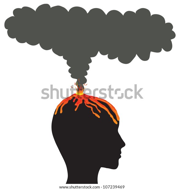 Explosion Brain Volcano Erupts Human Head Stock Vector (Royalty Free ...