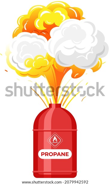Explosion Gas Cylinder Container Fuel Balloon Stock Vector (Royalty ...