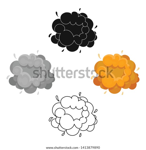 Explosion Icon Cartoonblack Style Isolated On Stock Vector (Royalty ...