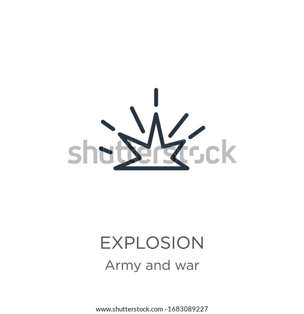 Explosion Icon Thin Linear Explosion Outline Stock Vector (Royalty Free ...