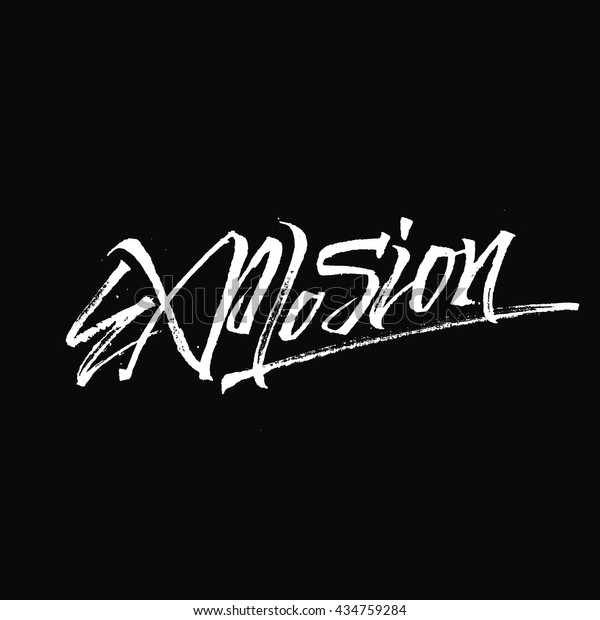 Explosion Lettering Word Badges Typography Can Stock Vector (Royalty ...