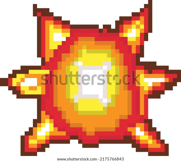 Explosion Pixel Art Video Game Explosion: เวกเตอร์สต็อก (ปลอดค่า ...