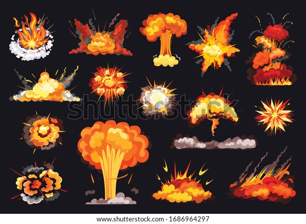 Explosion Vector Cartoon Set Icon Vector Stock Vector (Royalty Free ...