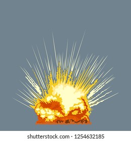 Explosion Vector Illustration Cartoon Flat Style Stock Vector (Royalty ...