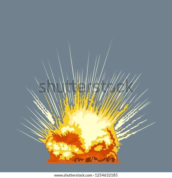 Explosion Vector Illustration Cartoon Flat Style Stock Vector (Royalty ...