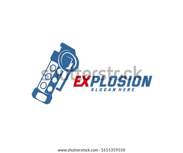 Explosive Weapon Logo Design Vector Explosive Stock Vector (Royalty ...