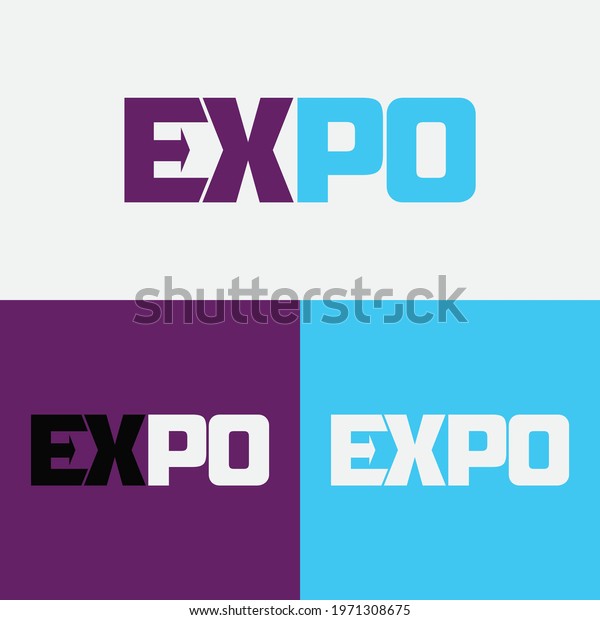 Expo Text Logo Lettering Concept Modern Stock Vector (Royalty Free ...