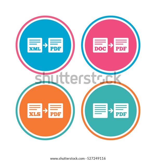 Export File Icons Convert Doc Pdf Stock Vector (Royalty Free) 527249116 ...