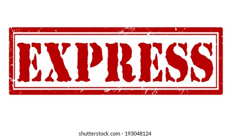 Exppress Grunge Stamp On Vector Illustration Stock Vector (Royalty Free ...