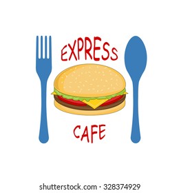Express Cafe Logo Fast Food Icon Stock Vector (Royalty Free) 328374929