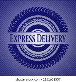 Express Delivery Badge Denim Background Stock Vector (Royalty Free ...