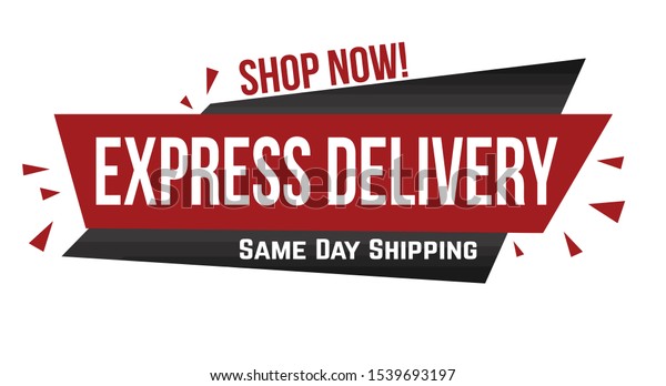 Express Delivery Banner Design On White Stock Vector (Royalty Free ...