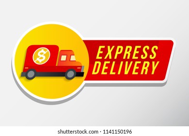 Express Delivery Banner Red Stock Vector (Royalty Free) 1141150196 ...