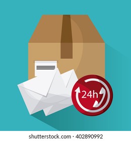 Express Delivery Box Design Vector Illustration Stock Vector (Royalty ...