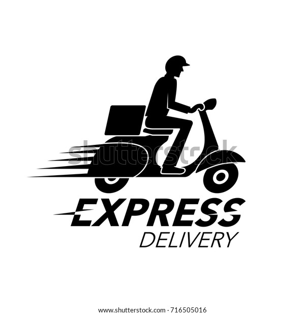 Express Delivery Icon Concept Scooter Motorcycle Stock Vector (Royalty ...