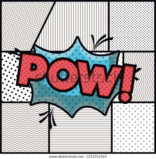 Expression Bubble Pow Pop Art Style Stock Vector (Royalty Free ...