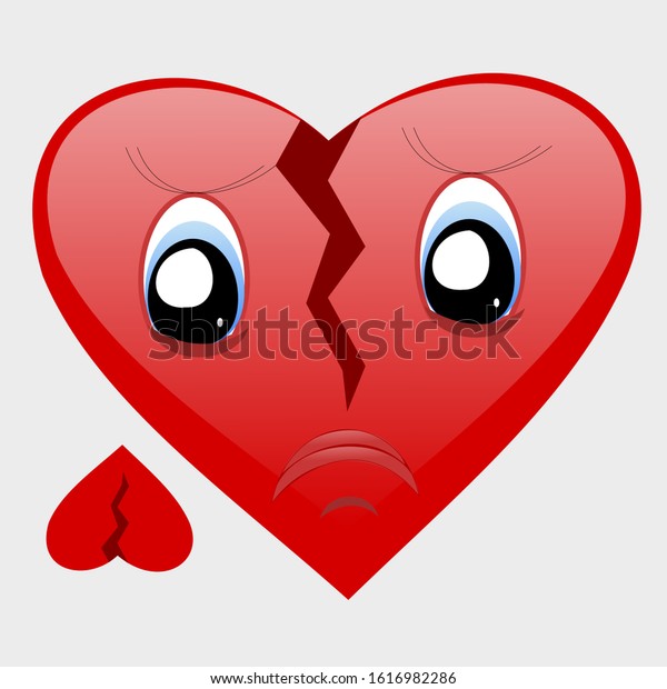 Expression Heart Heartbroken Emoticons Love Symbol Stock Vector ...