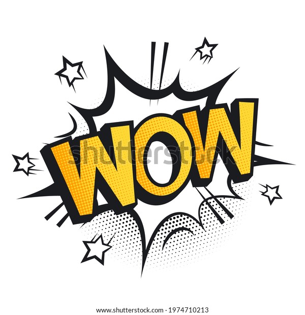 Expression Wow Wording Cartoon Explosion Comic: vector de stock (libre ...