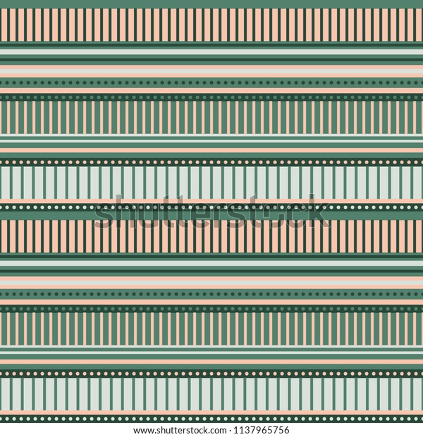 Expressive Vintage Bars Pattern Peach Green Stock Vector (Royalty Free ...