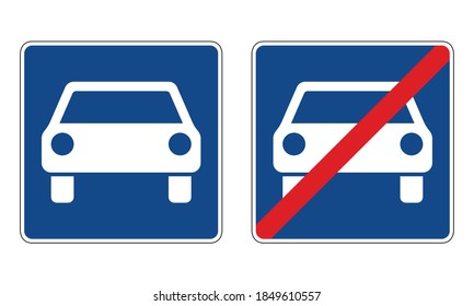 Expressway End Expressway Road Sign Set Stock Vector (Royalty Free ...
