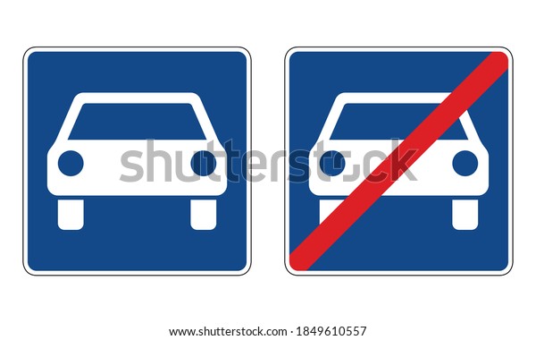 Expressway End Expressway Road Sign Set Stock Vector (Royalty Free ...