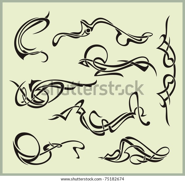 Exquisite Scroll Ornamental Designs Stock Vector (Royalty Free) 75182674
