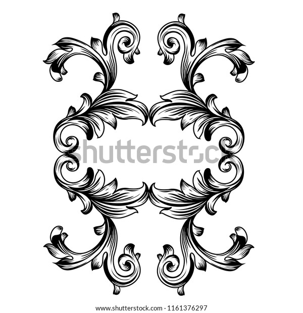 Exquisite Vintage Baroque Frame Scroll Ornament Stock Vector (Royalty ...