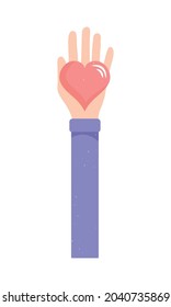 Extended Arm Red Heart Stock Vector (Royalty Free) 2040735869 ...