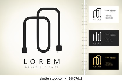 Extension Cord Logo Vector Design: vector de stock (libre de regalías ...