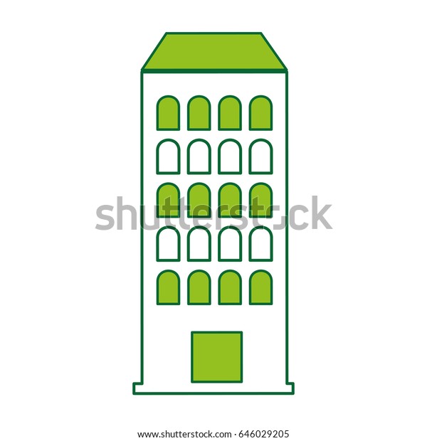 Exterior Building Drawing Icon Stock Vector (Royalty Free) 646029205