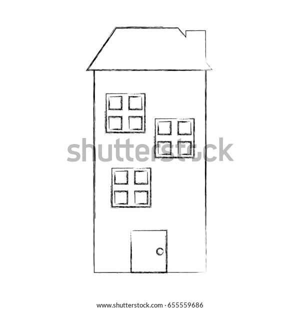 Exterior Building Drawing Icon Stock Vector (Royalty Free) 655559686 ...