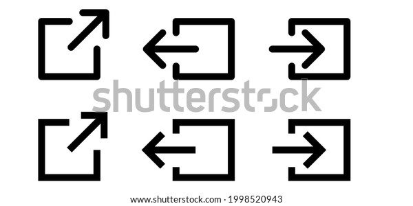 External Exit Entrance Link Symbol Hyperlink Stock Vector (Royalty Free ...