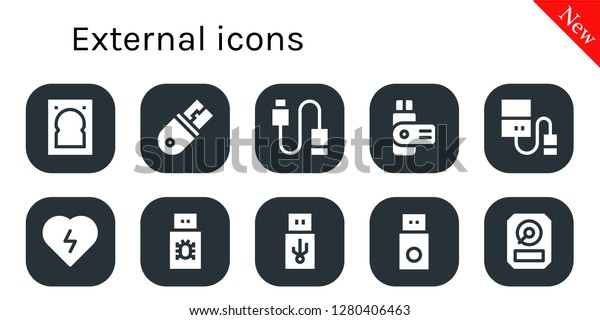 External Icon Set 10 Filled External Stock Vector (Royalty Free ...