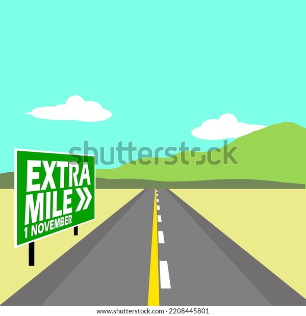 Extra Mile Sign On Side Road Stock Vector (Royalty Free) 2208445801 ...