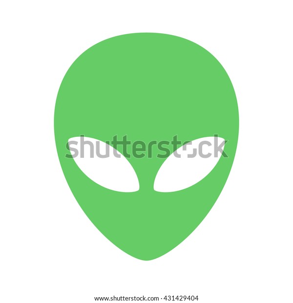 Extraterrestrial Alien Face Head Symbol Flat Stock Vector (Royalty Free ...