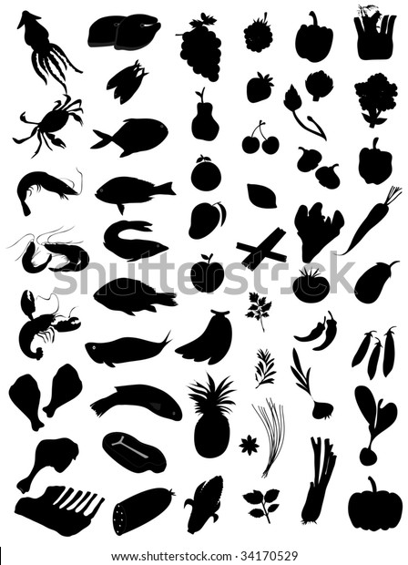 Extreme Food Collection Stock Vector (Royalty Free) 34170529 | Shutterstock